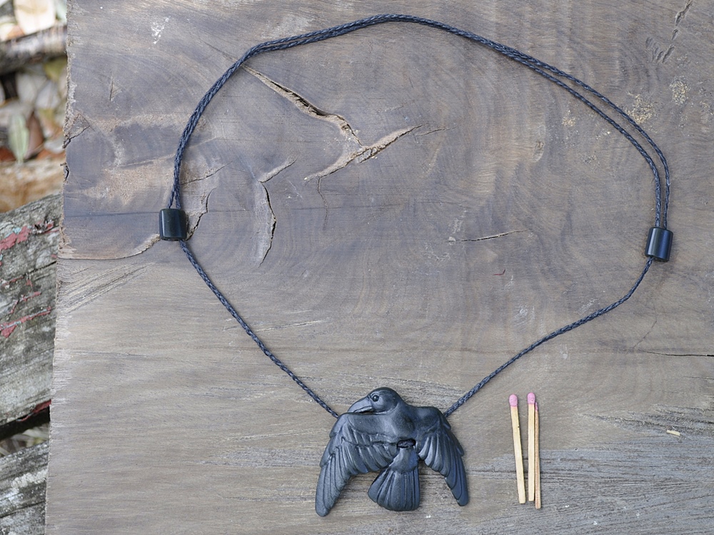 Black Jade Raven — A Carved Piece