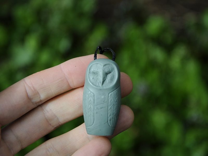 Dreamy Pakohe Barn Owl — A Carved Piece Argillite owl