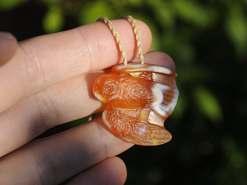 Small Flying Ruru - Carnelian — A Carved Piece