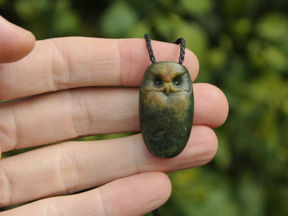Small Pounamu Ruru — A Carved Piece